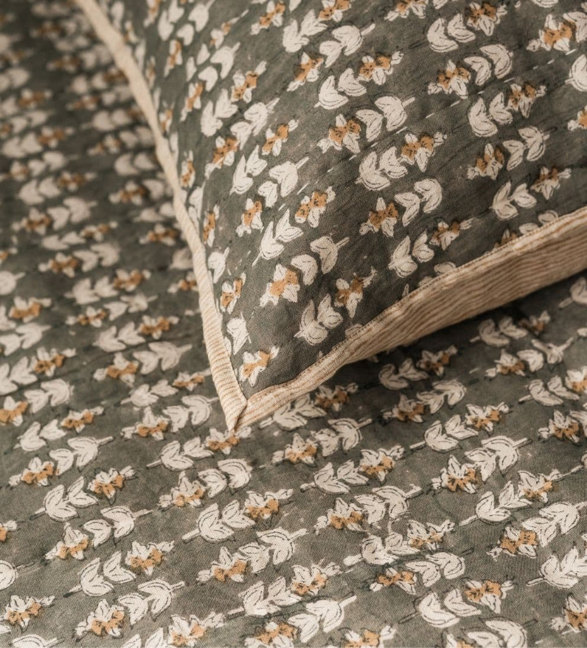 Flora Block Print Sham | Le Mae – Le Maé