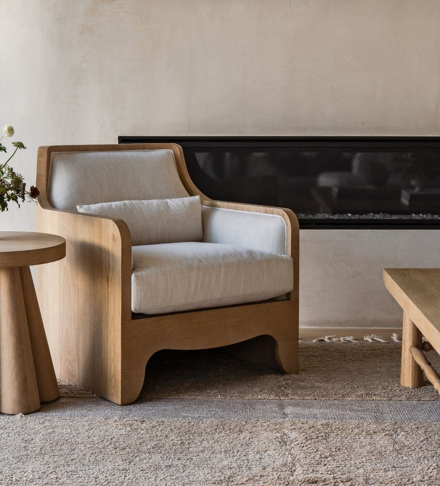 Bluebell White Oak Curved Lounge Chair – Le Maé