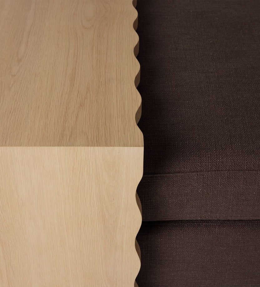 Mason White Oak Scalloped Coffee Table | Le Mae – Le Maé